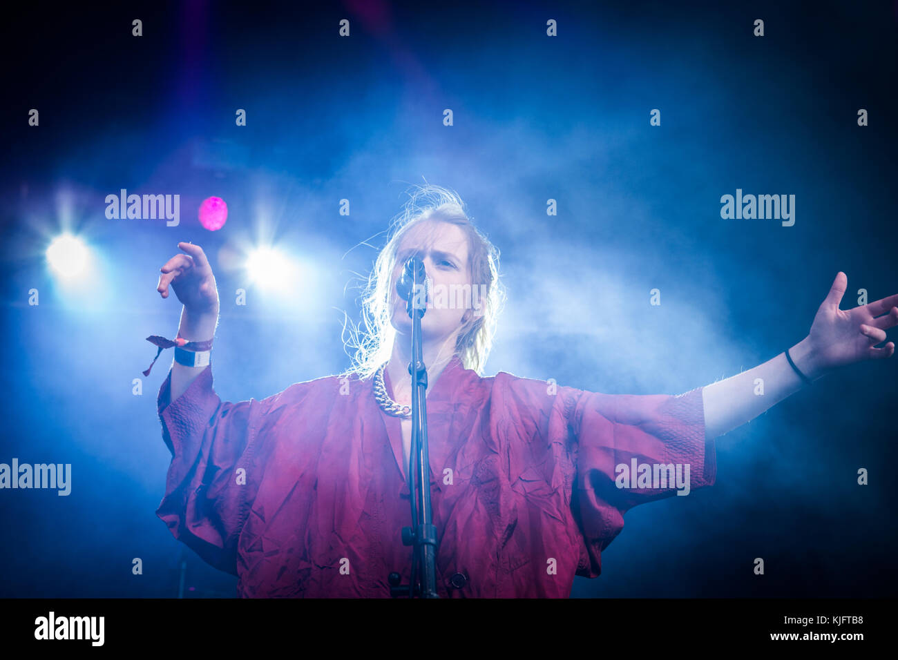 Denmark, Roskilde – June 26, 2017. The Norwegian rock band Pom Poko ...