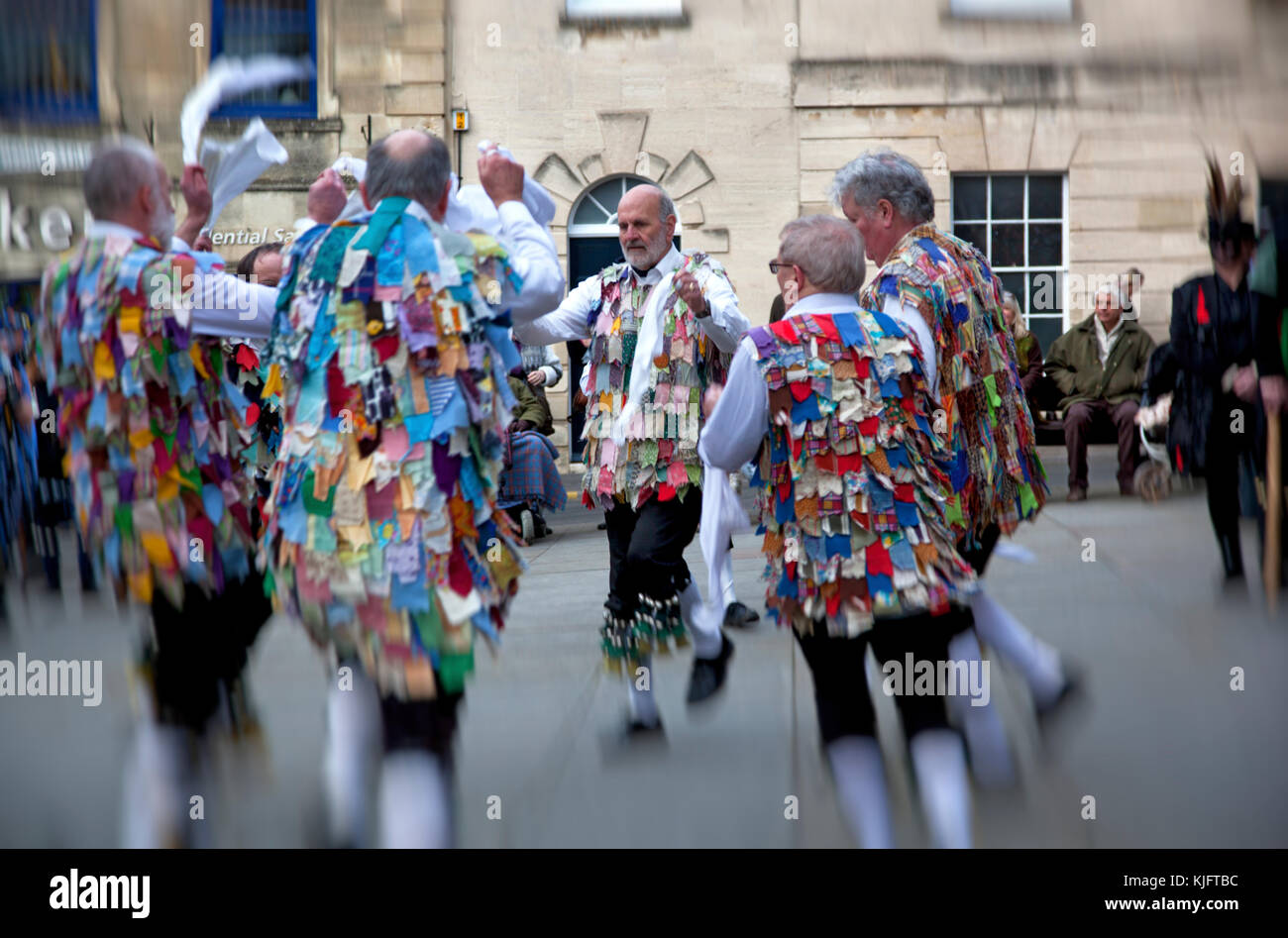The Forest of Dean Morris men dance outside during the Stroud Wassail ...