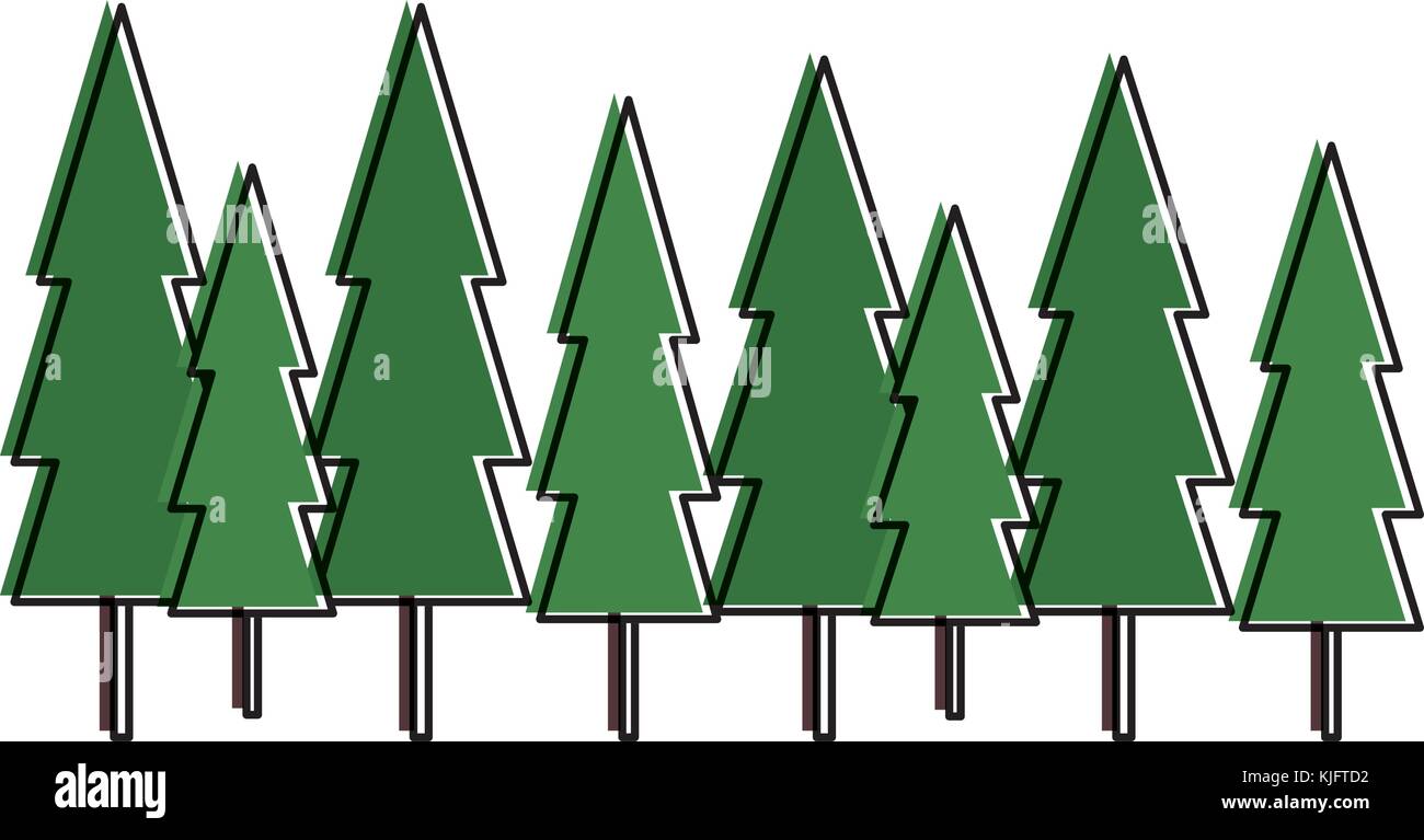 pine forest scene icon vector illustration design Stock Vector Image ...