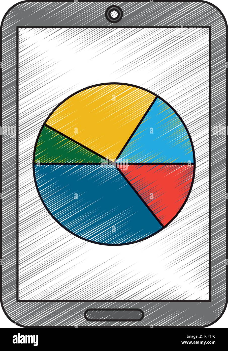 pie graph chart on cellphone screen icon image Stock Vector Image & Art ...