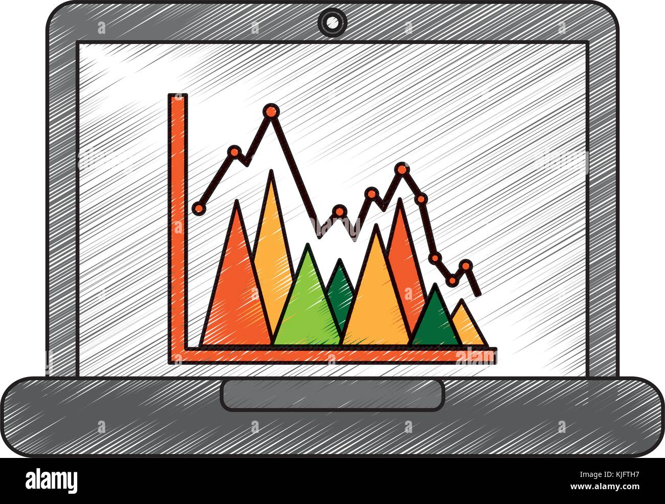 graph chart on laptop screen icon image Stock Vector Image & Art - Alamy