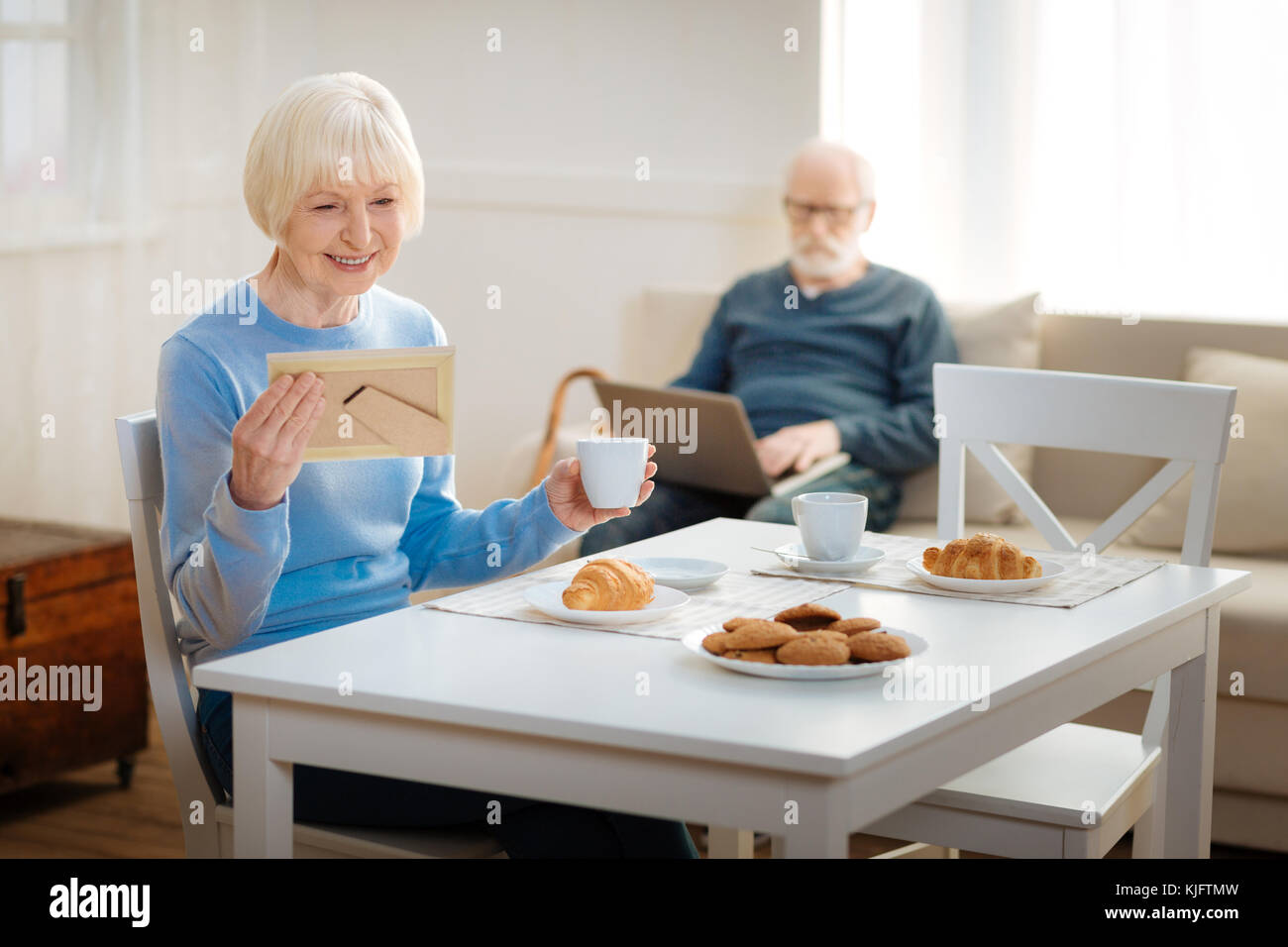 Couple of cheerful seniors being together Stock Photo - Alamy