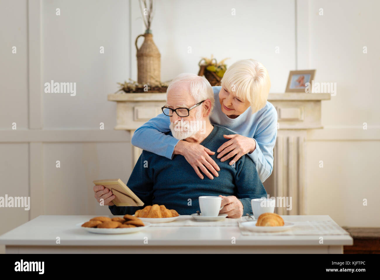 Upset male person missing his grandchildren Stock Photo - Alamy