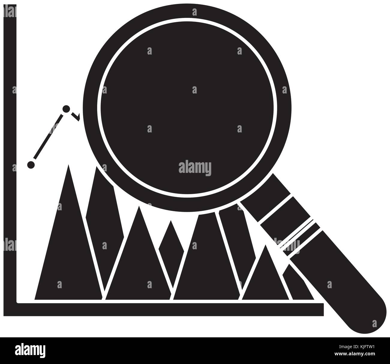 graph chart with magnifying glass icon image Stock Vector Image & Art ...