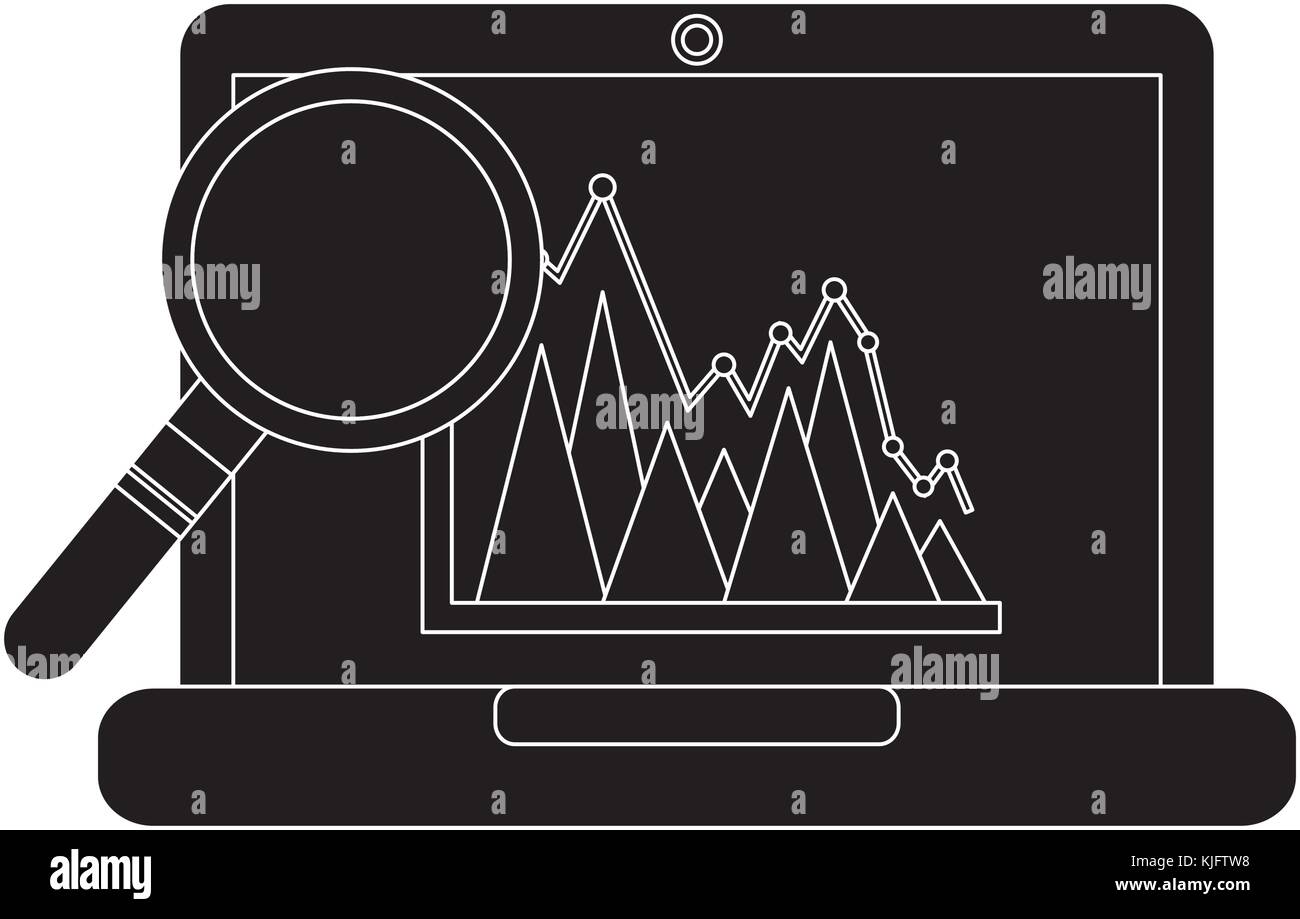 graph chart on laptop screen icon image Stock Vector Image & Art - Alamy