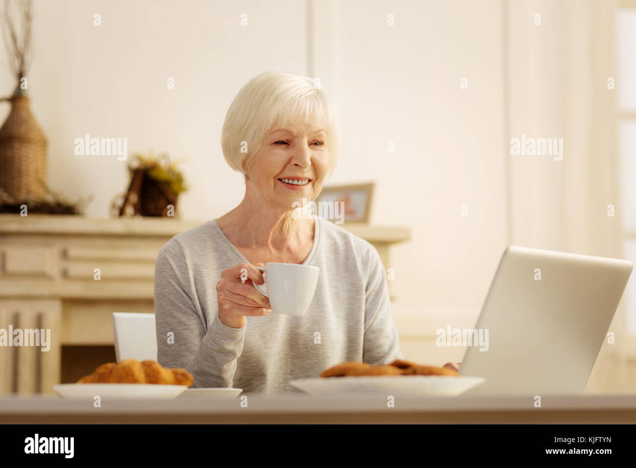Portrait of delighted woman that having rest Stock Photo - Alamy