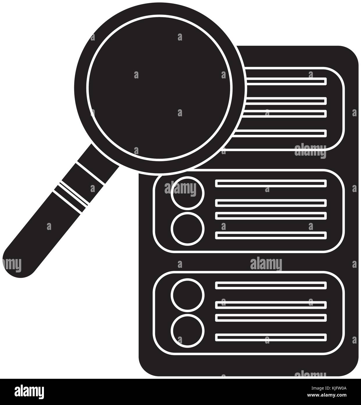 Database search flat white Stock Vector Images - Alamy