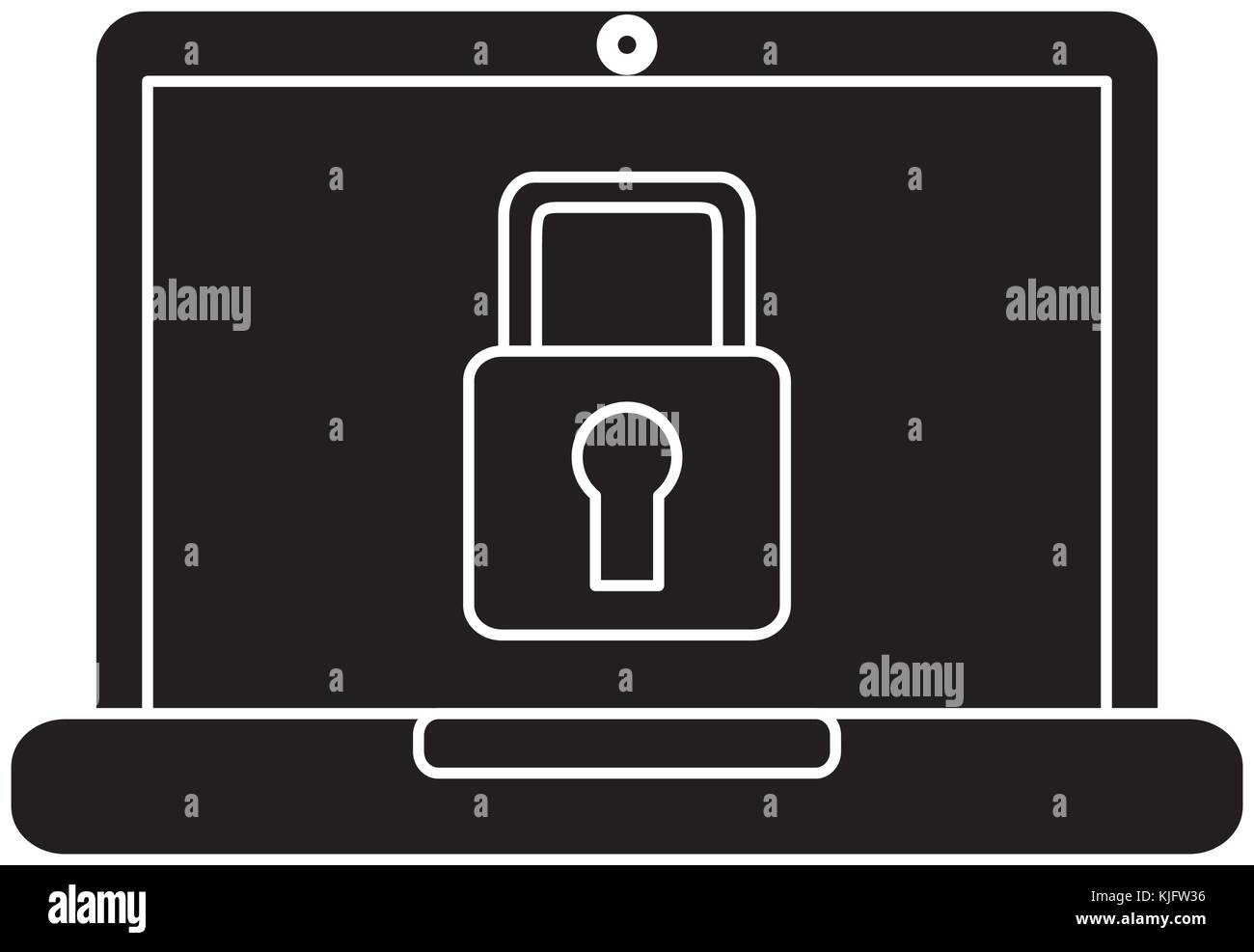 laptop computer with safety lock icon image Stock Vector Image & Art ...