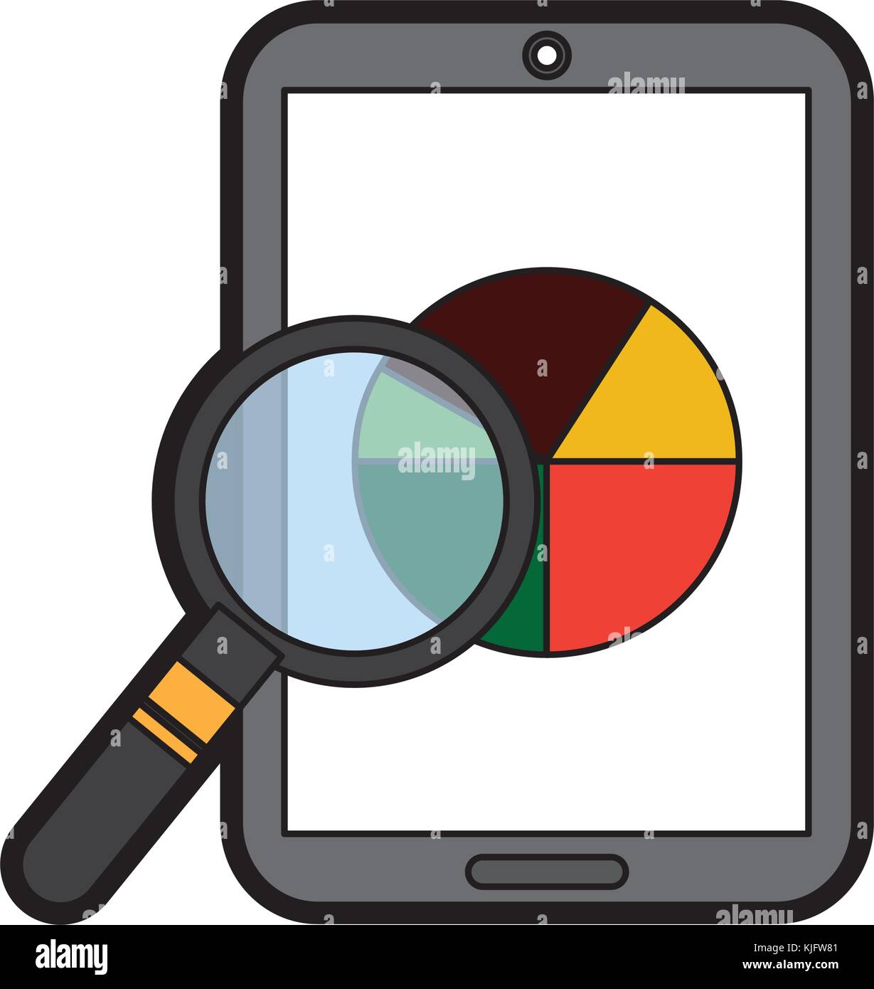 pie graph chart on cellphone screen icon image Stock Vector Image & Art ...