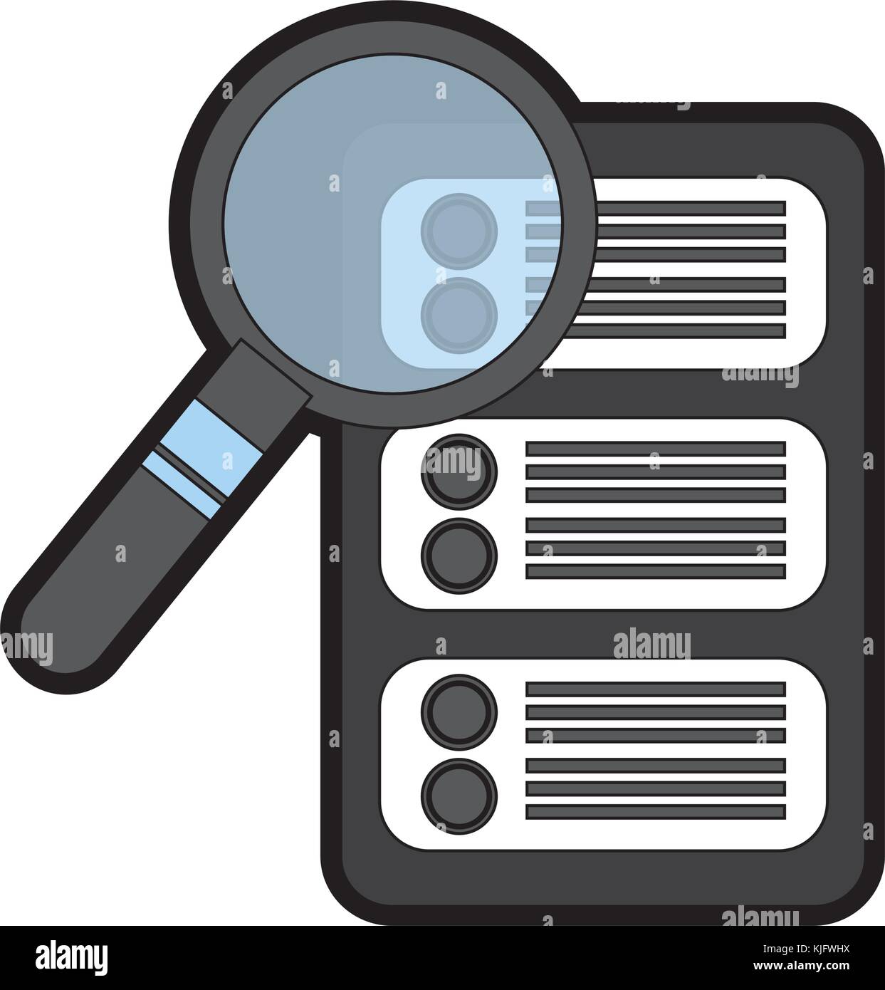 data base center server magnifier search system technology Stock Vector ...