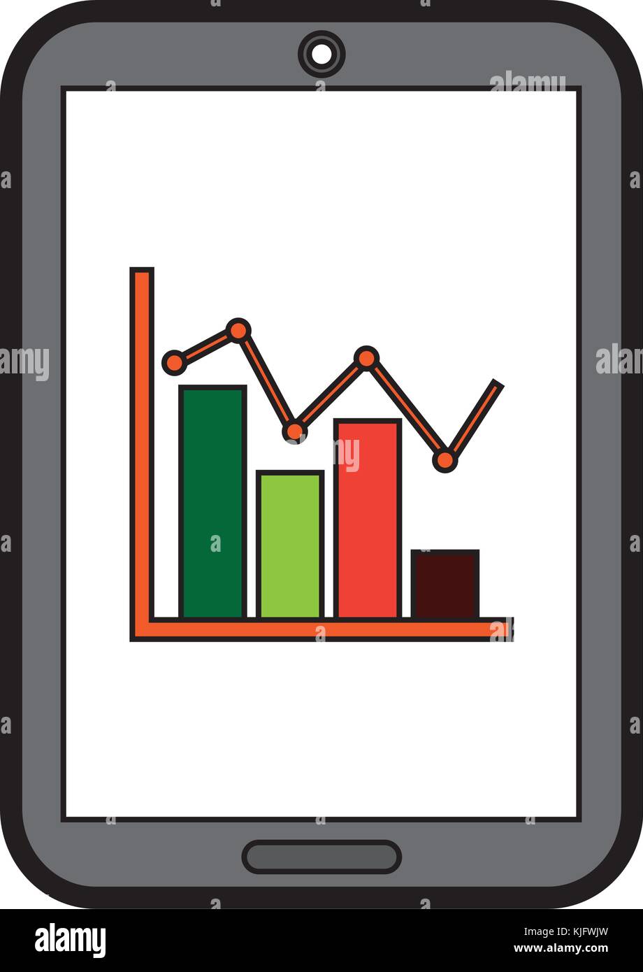 mobile graph statistic business device technology Stock Vector Image ...