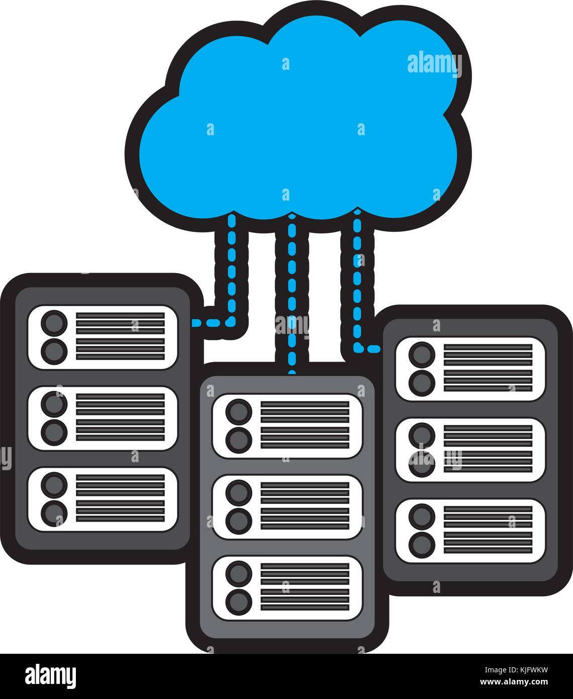 set of data base server cloud connect binary development process Stock ...