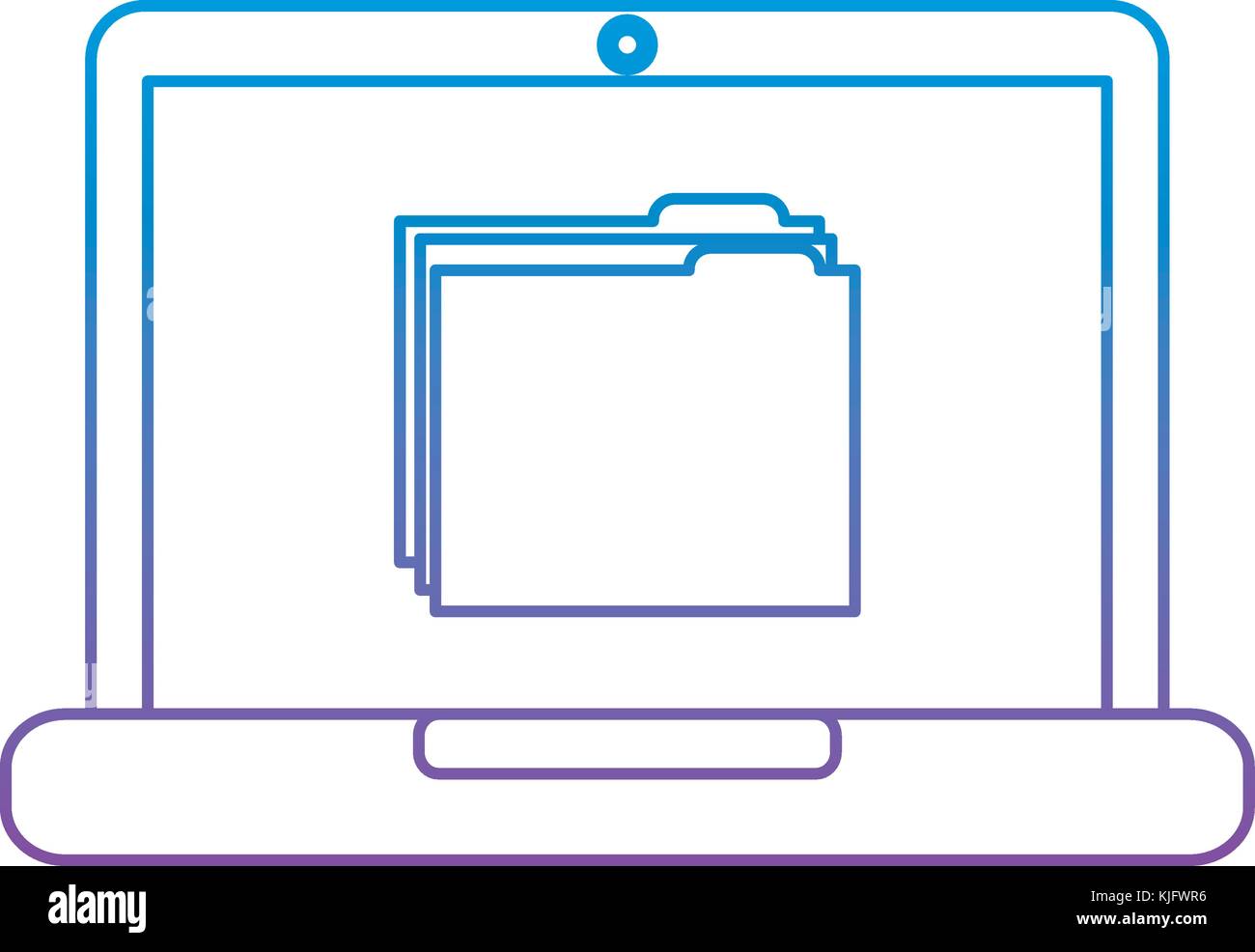 laptop computer folder file document information system Stock Vector ...
