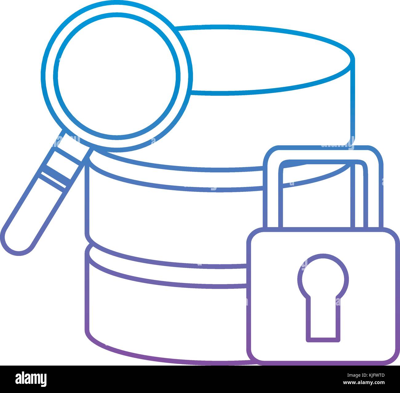 data base server security magnifier search hosting system Stock Vector ...