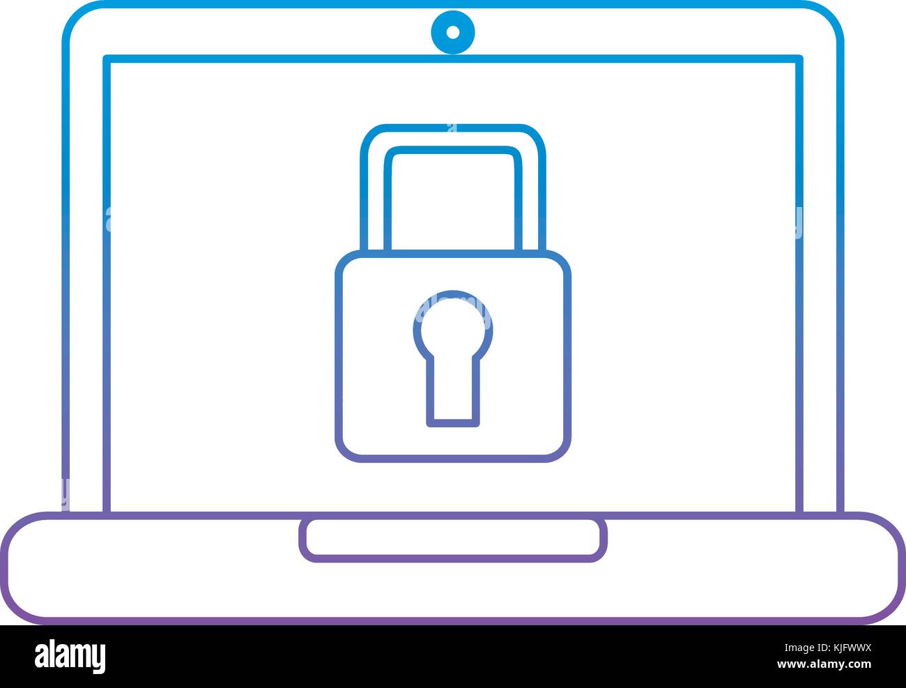 laptop computer screen security padlock protection Stock Vector Image ...