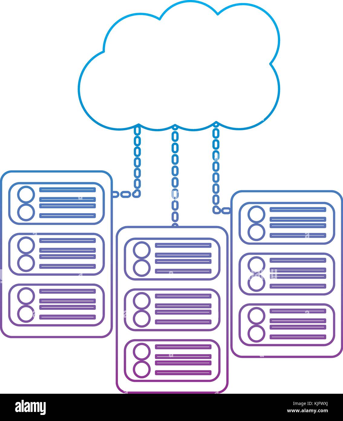set of data base server cloud connect binary development process Stock ...