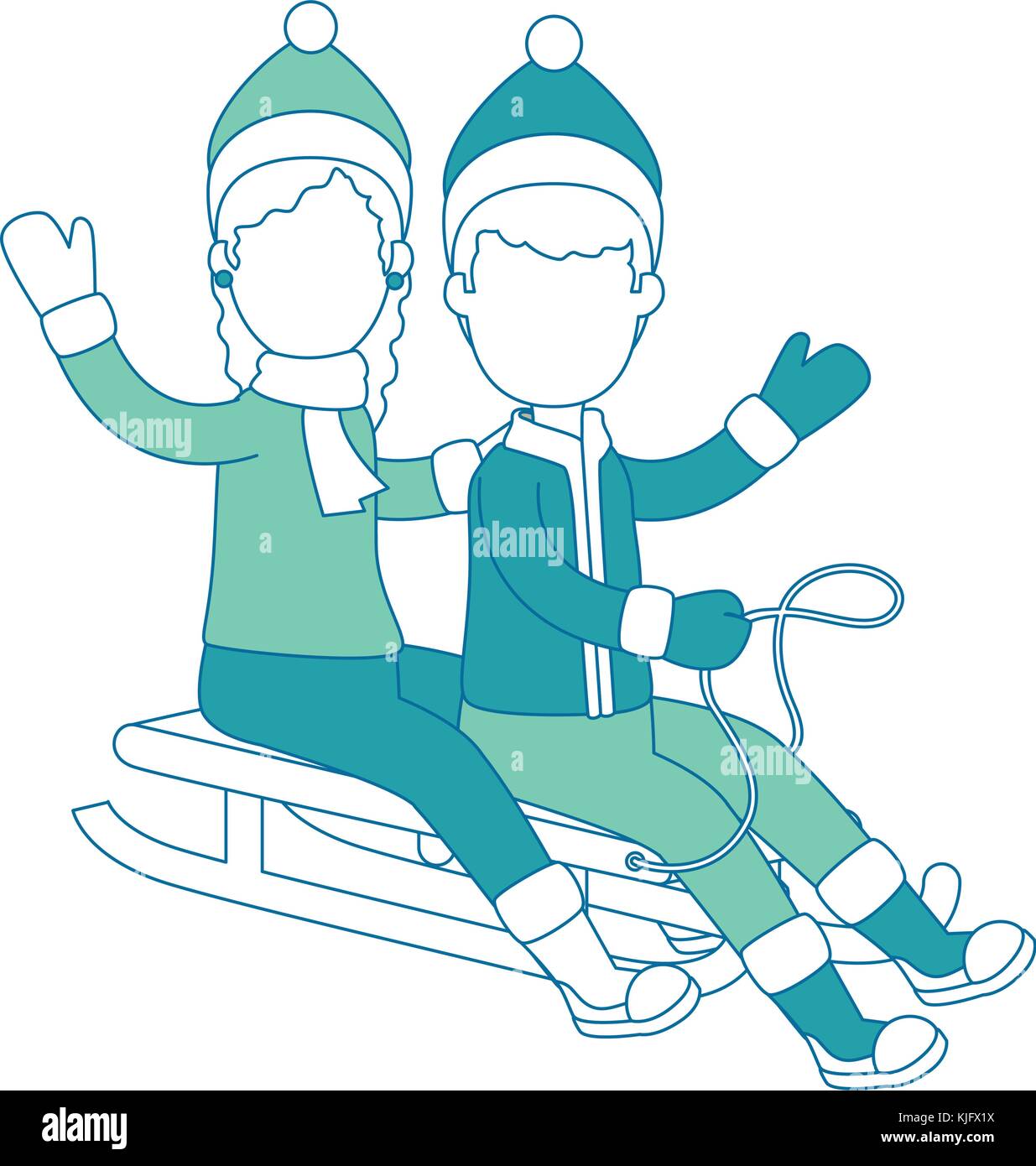 Sled couple Stock Vector Images - Alamy
