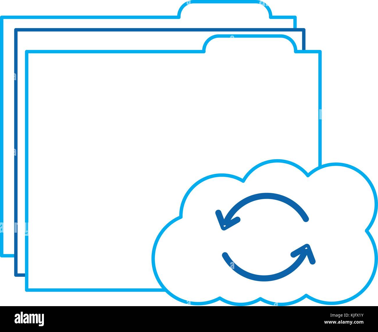 Blue line share folder icon hi-res stock photography and images - Alamy