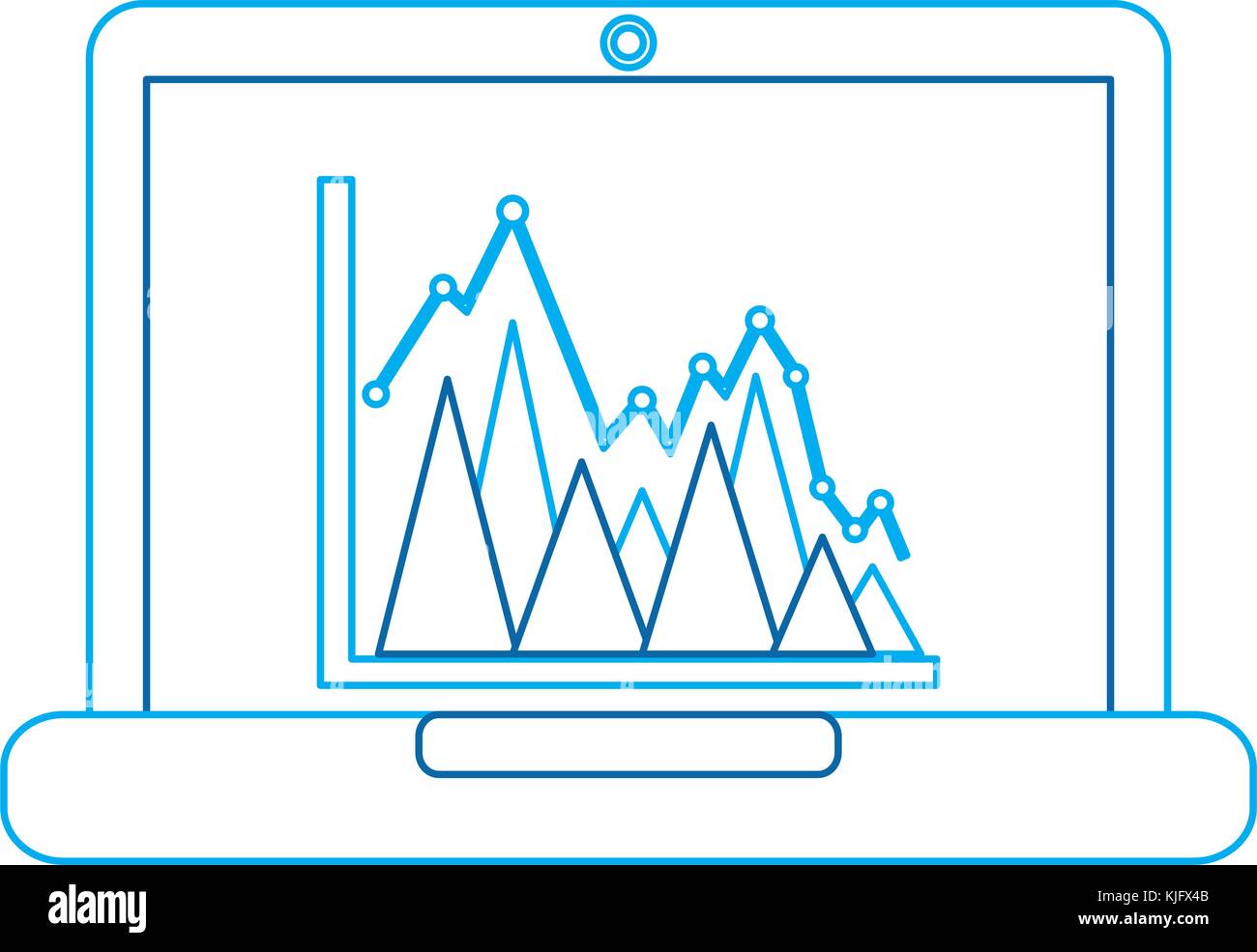 graph chart on laptop screen icon image Stock Vector Image & Art - Alamy