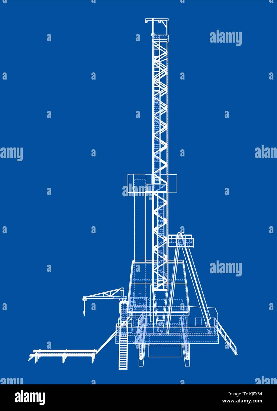 Oil rig. Detailed vector illustration Stock Vector Image & Art - Alamy