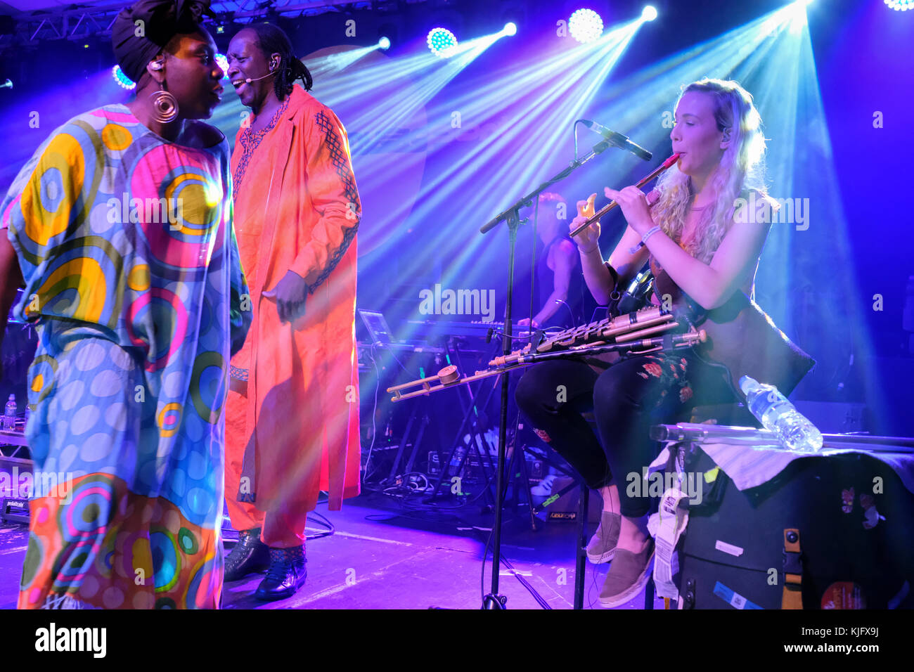 The Afro Celt Sound System performing at the Musicport music festival ...