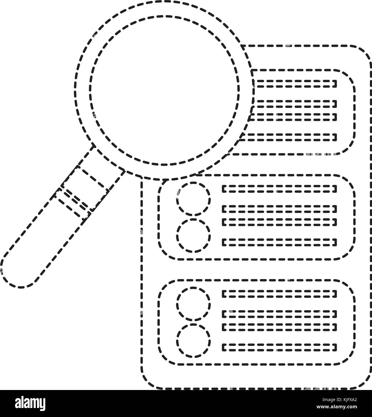 Database search flat white Stock Vector Images - Alamy