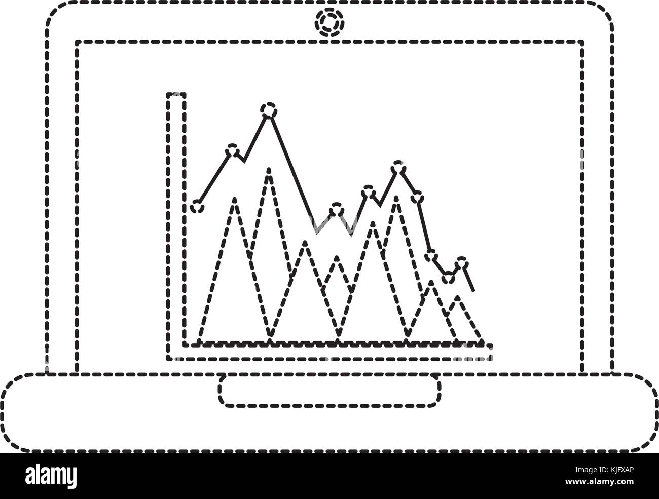 graph chart on laptop screen icon image Stock Vector Image & Art - Alamy