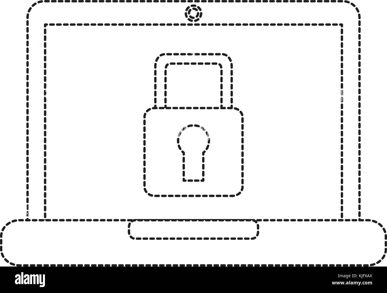 laptop computer with safety lock icon image Stock Vector Image & Art ...