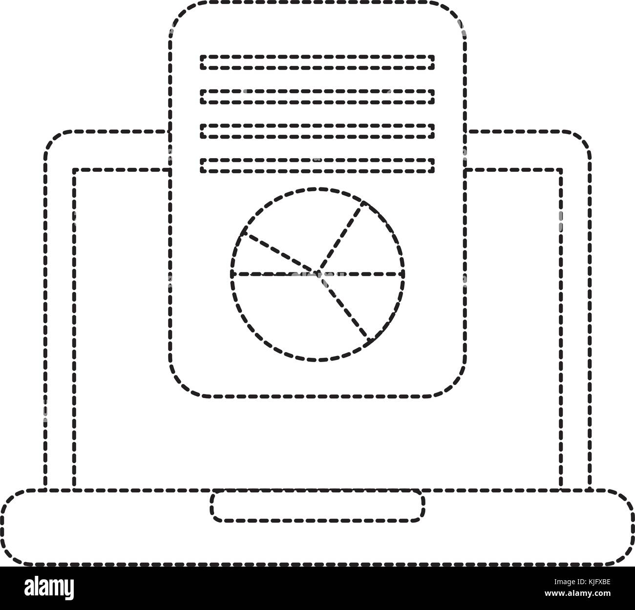 Laptop pie chart on screen Black and White Stock Photos & Images - Alamy