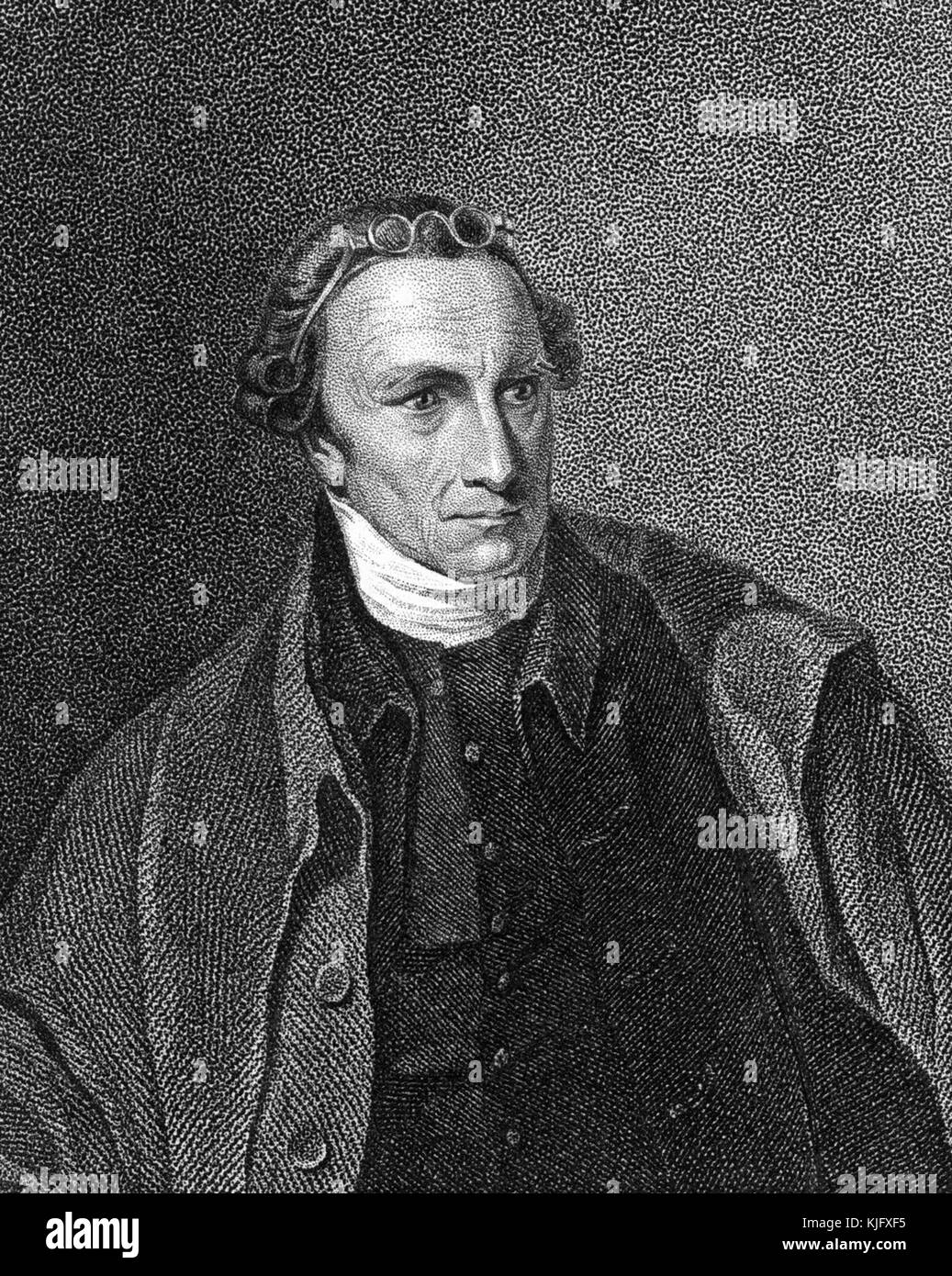 Engraved portrait of Patrick Henry, a Founding Father, he served as the ...
