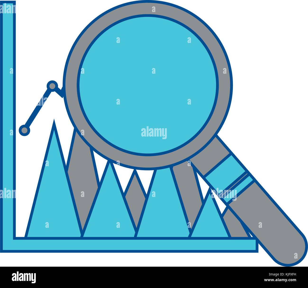 graph chart with magnifying glass icon image Stock Vector Image & Art ...