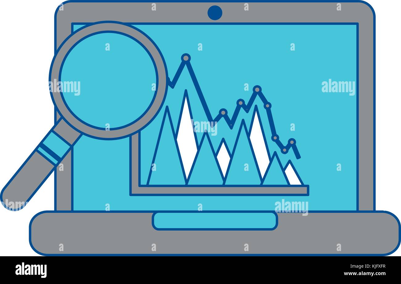 graph chart on laptop screen icon image Stock Vector Image & Art - Alamy