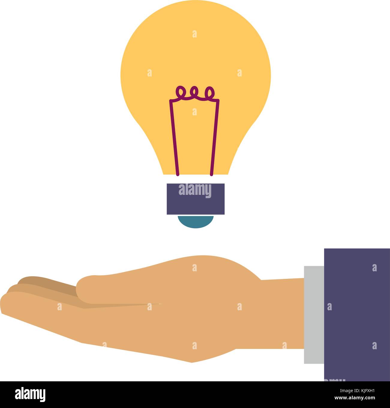 hand human with bulb light vector illustration design Stock Vector ...
