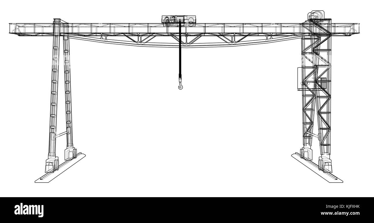 Gantry crane. Wire-frame. Vector EPS10 format Stock Vector Image & Art ...