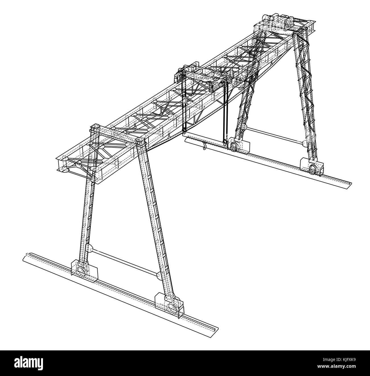 Gantry crane. Wire-frame. Vector EPS10 format Stock Vector Image & Art ...