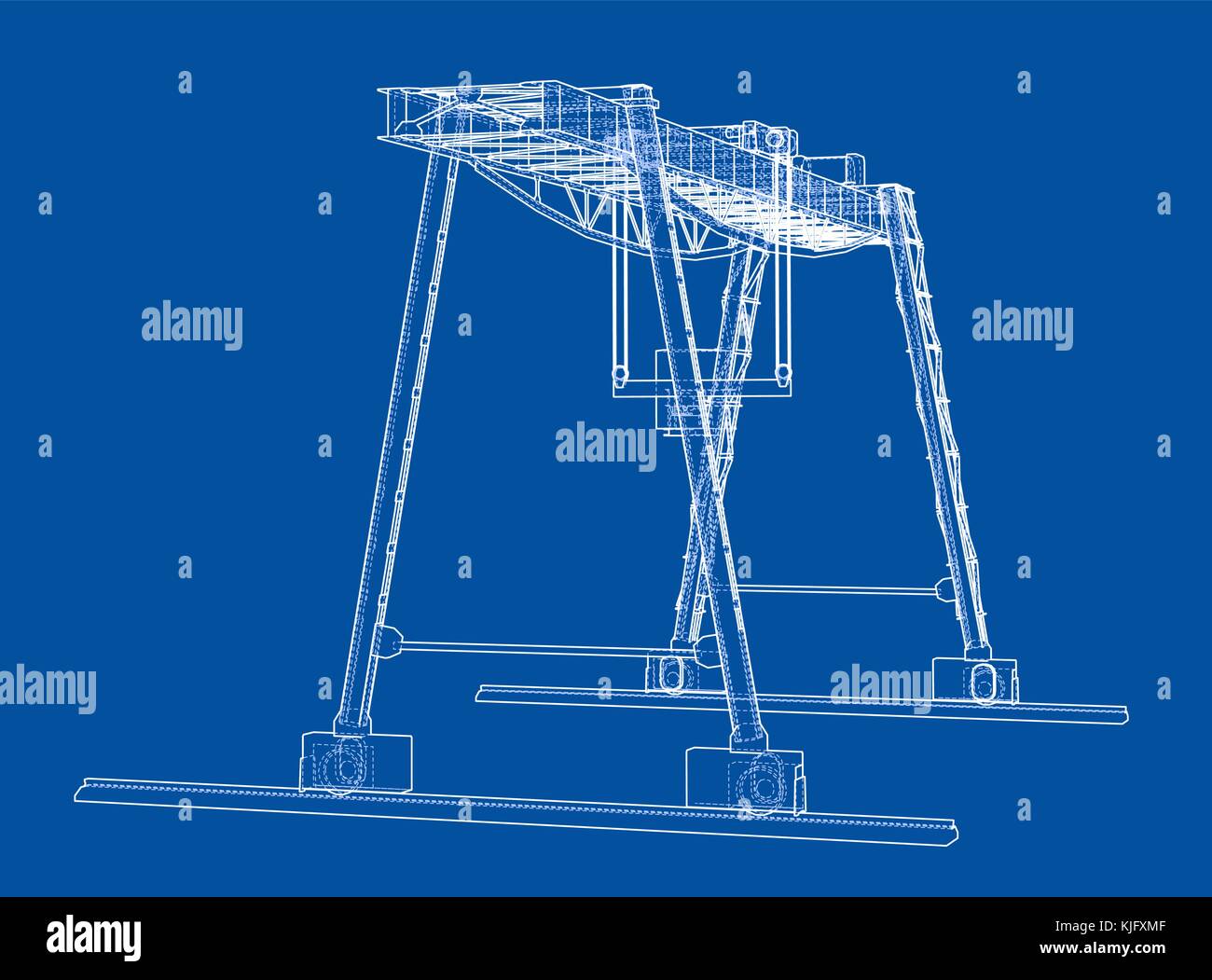 Gantry crane. Wire-frame. Vector EPS10 format Stock Vector Image & Art ...