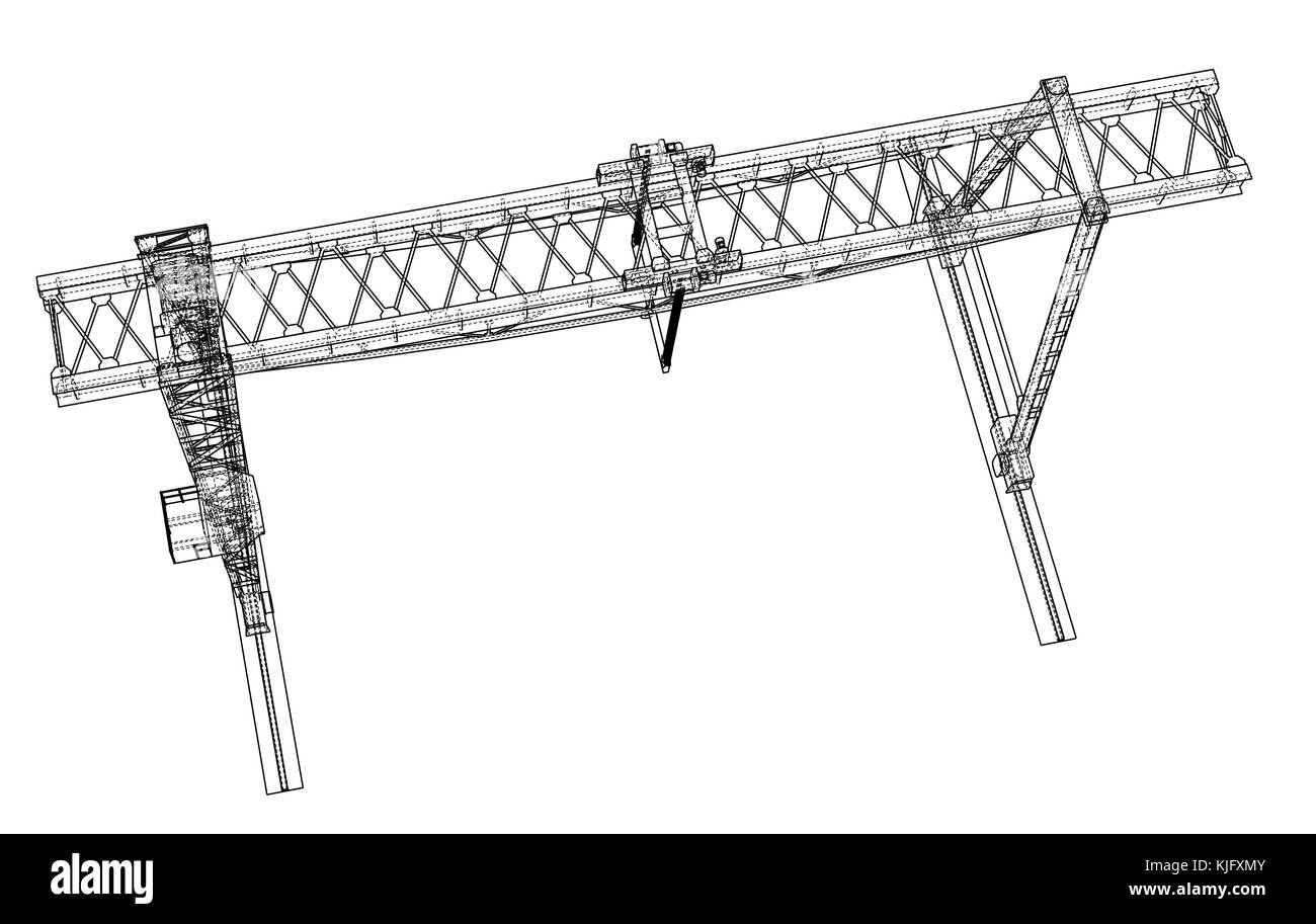 Gantry crane. Wire-frame. Vector EPS10 format Stock Vector Image & Art ...
