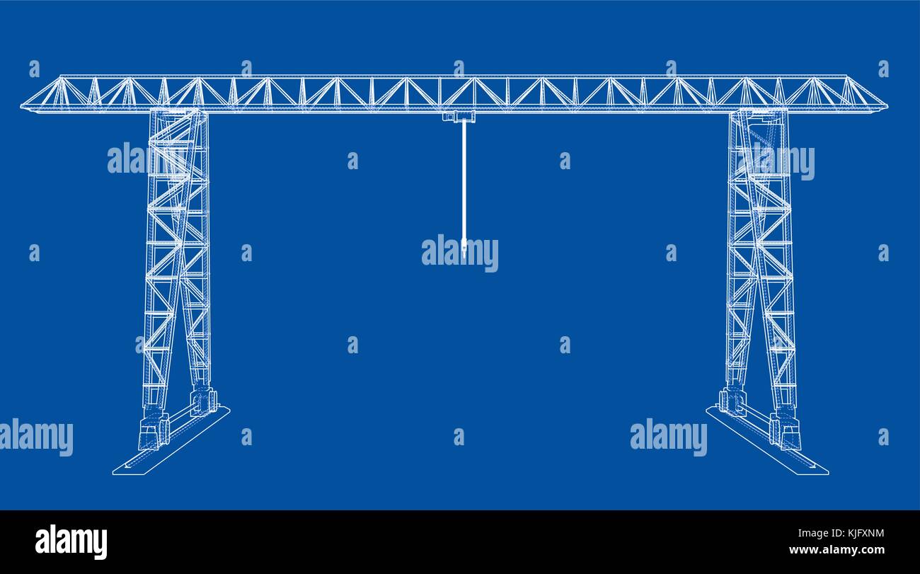 Gantry crane. Wire-frame. Vector EPS10 format Stock Vector Image & Art ...