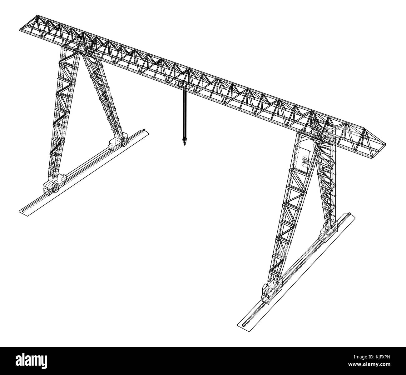 Gantry crane. Wire-frame. Vector EPS10 format Stock Vector Image & Art ...