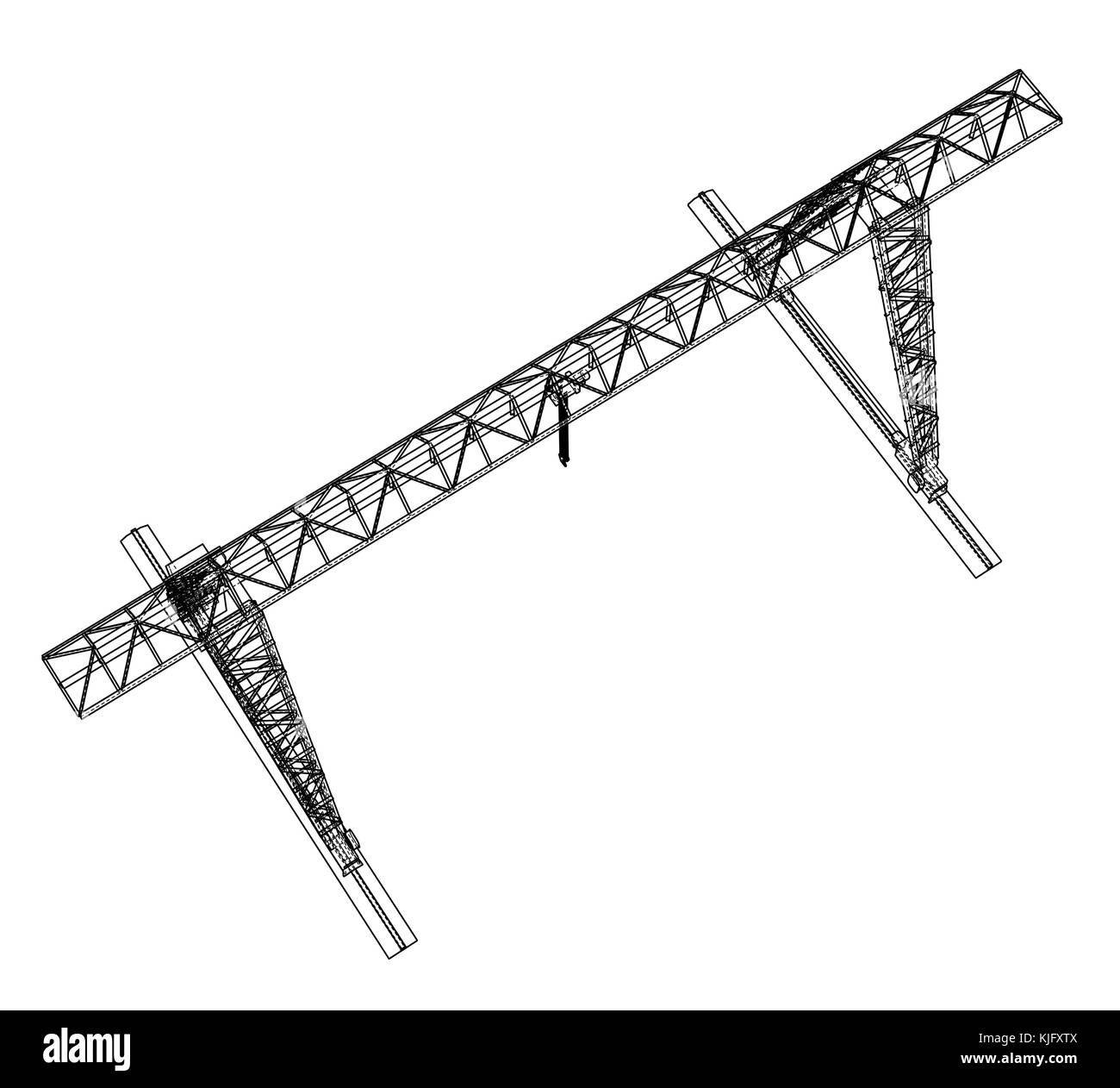 Gantry crane. Wire-frame. Vector EPS10 format Stock Vector Image & Art ...