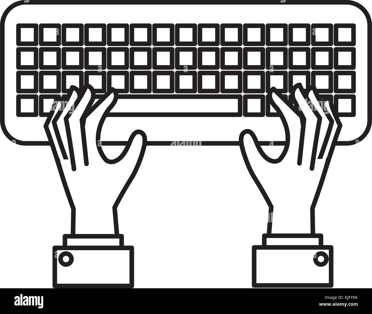 hands user with keyboard vector illustration design Stock Vector Image ...