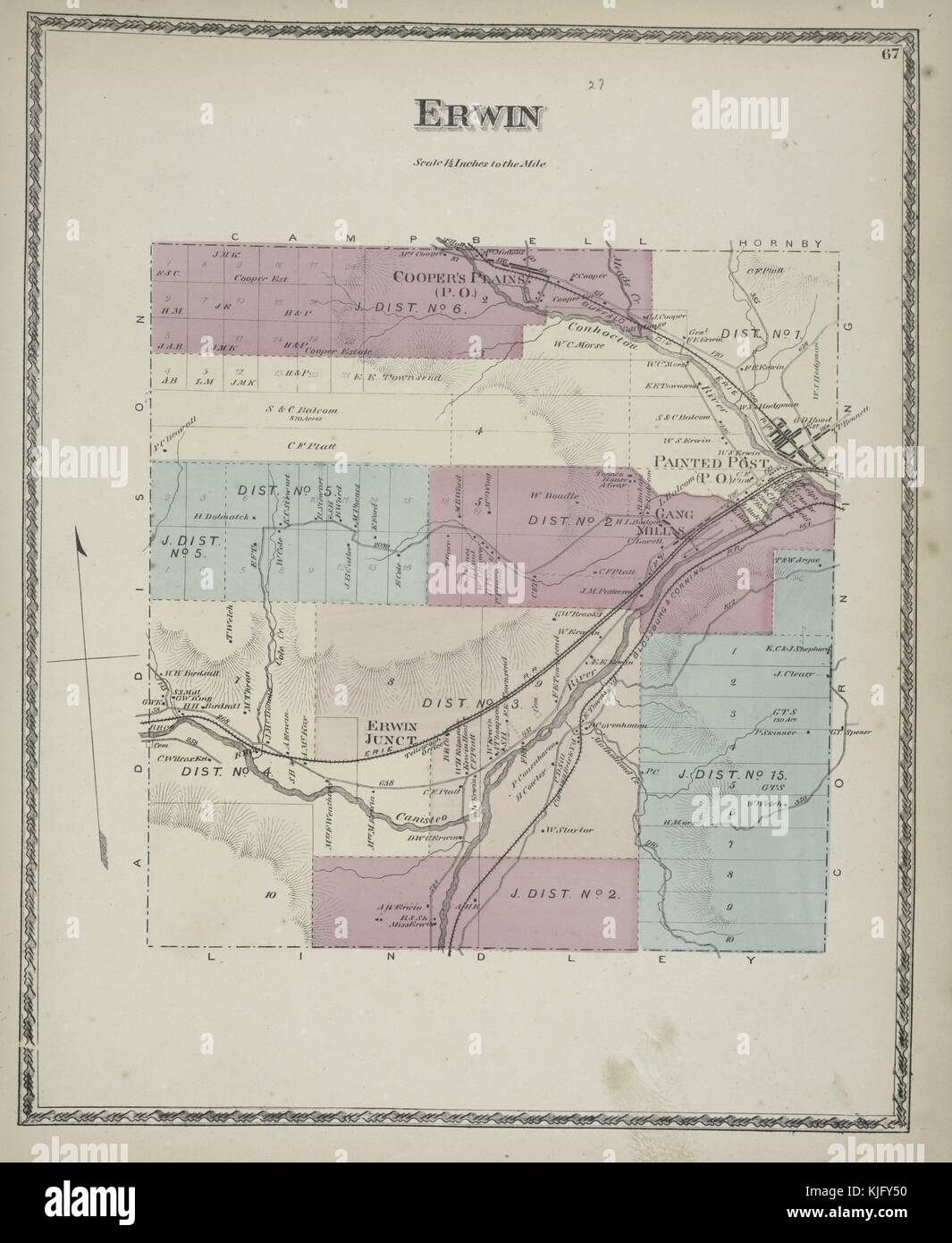 Engraved map image from an atlas, with original caption reading 'Erwin ...