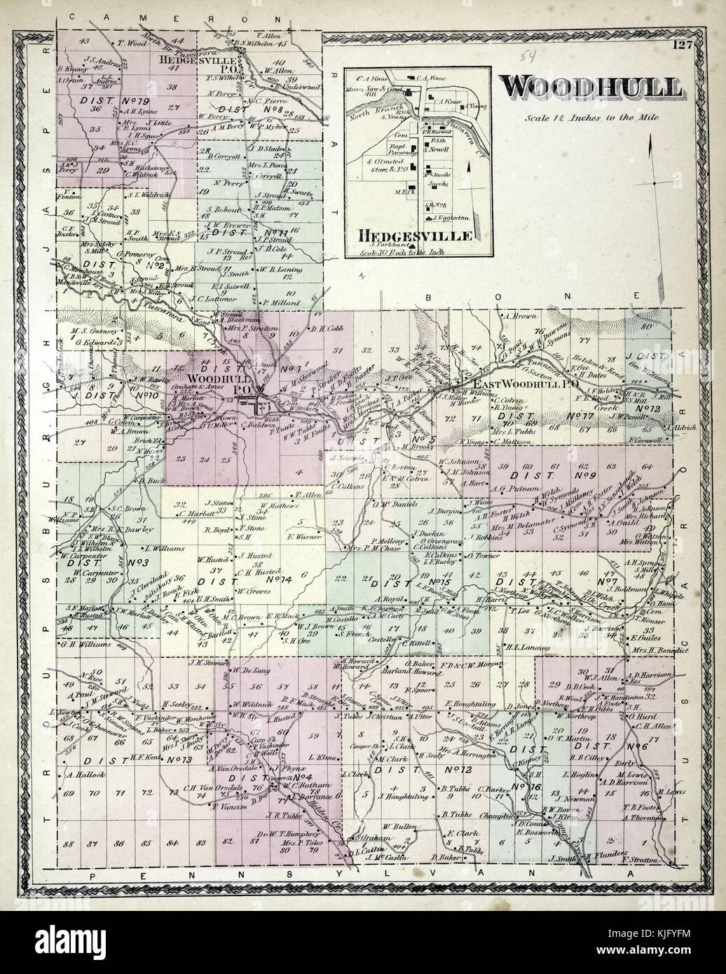 Engraved map image from an atlas, with original caption reading ...