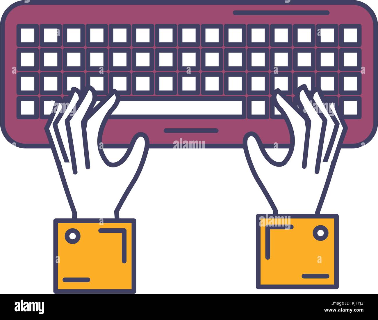 hands user with keyboard vector illustration design Stock Vector Image ...