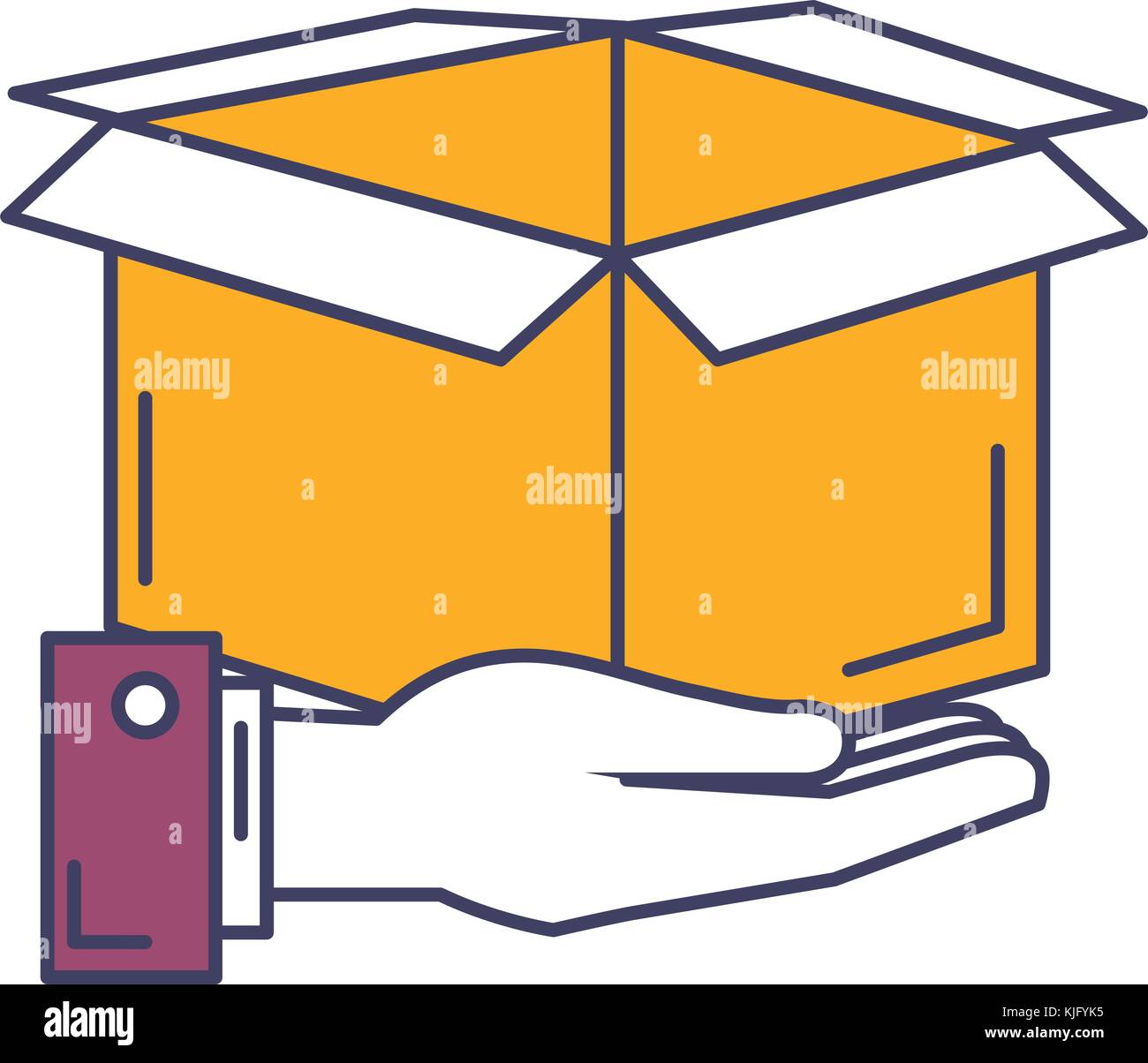 hands with carton box vector illustration design Stock Vector Image ...