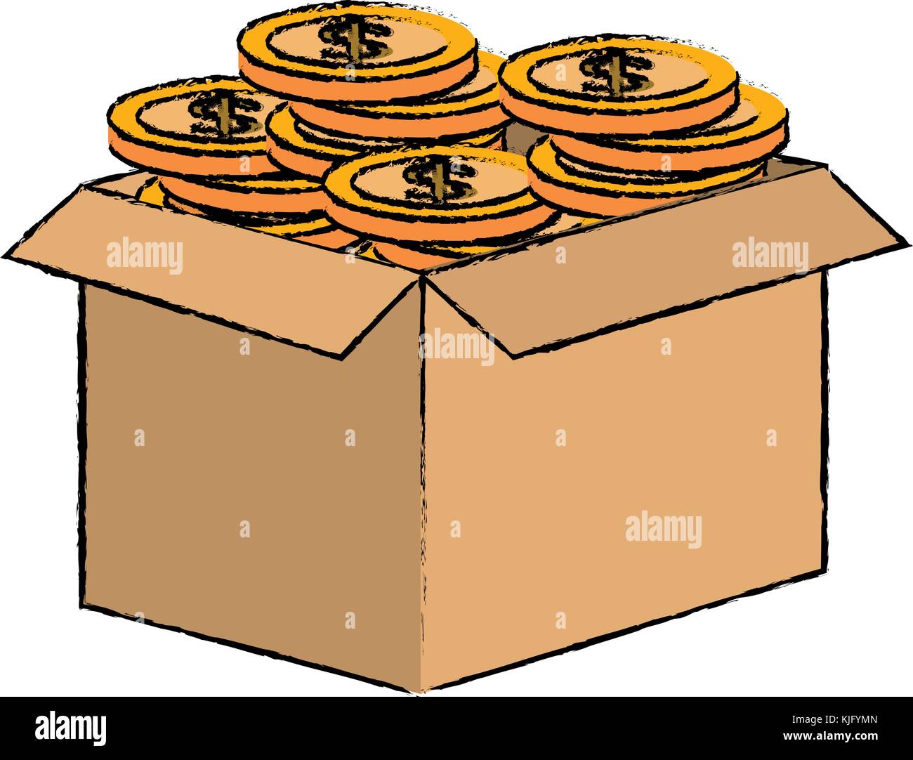 Depositing coins Stock Vector Images - Alamy