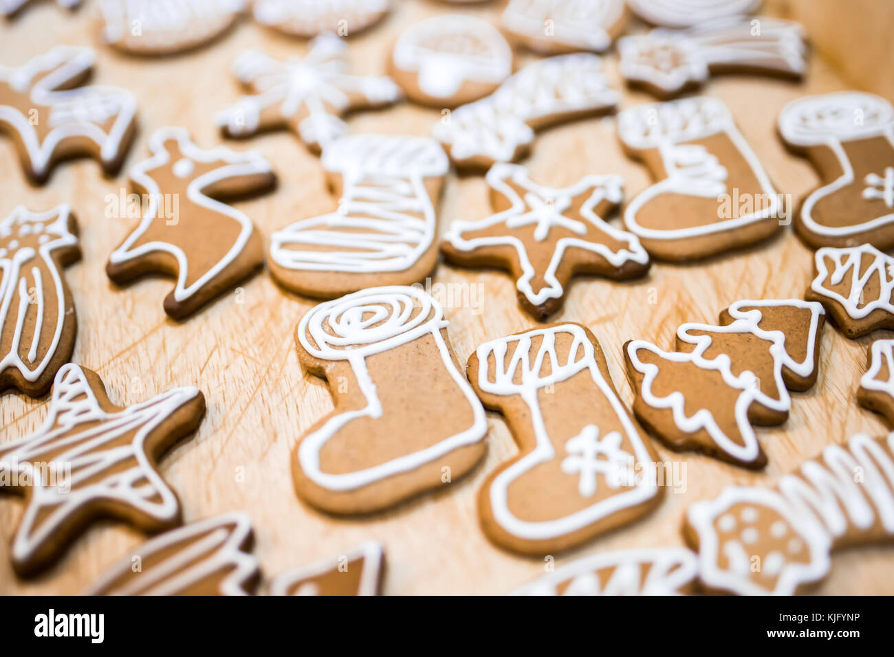 Decorated gingerbread for christmas eve Stock Photo - Alamy