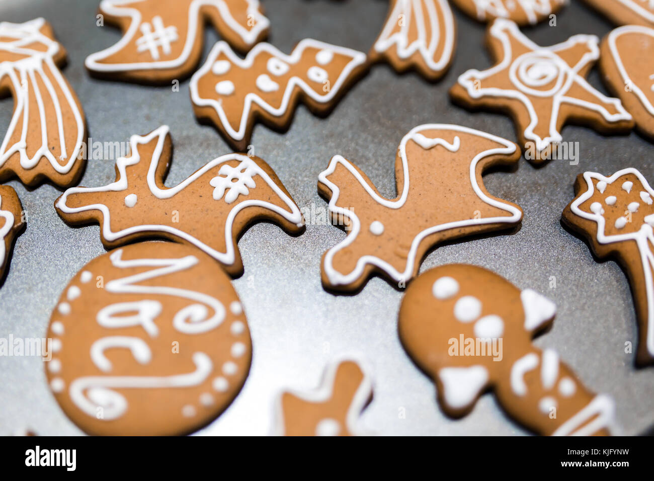 Decorated gingerbread for christmas eve Stock Photo - Alamy