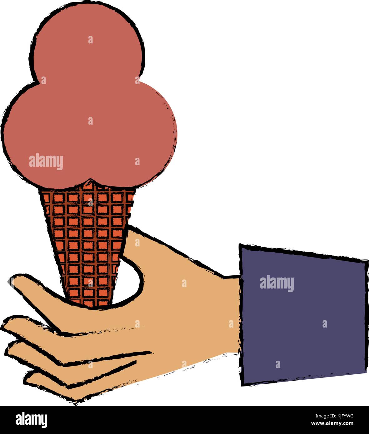 hand with ice cream vector illustration design Stock Vector Image & Art ...