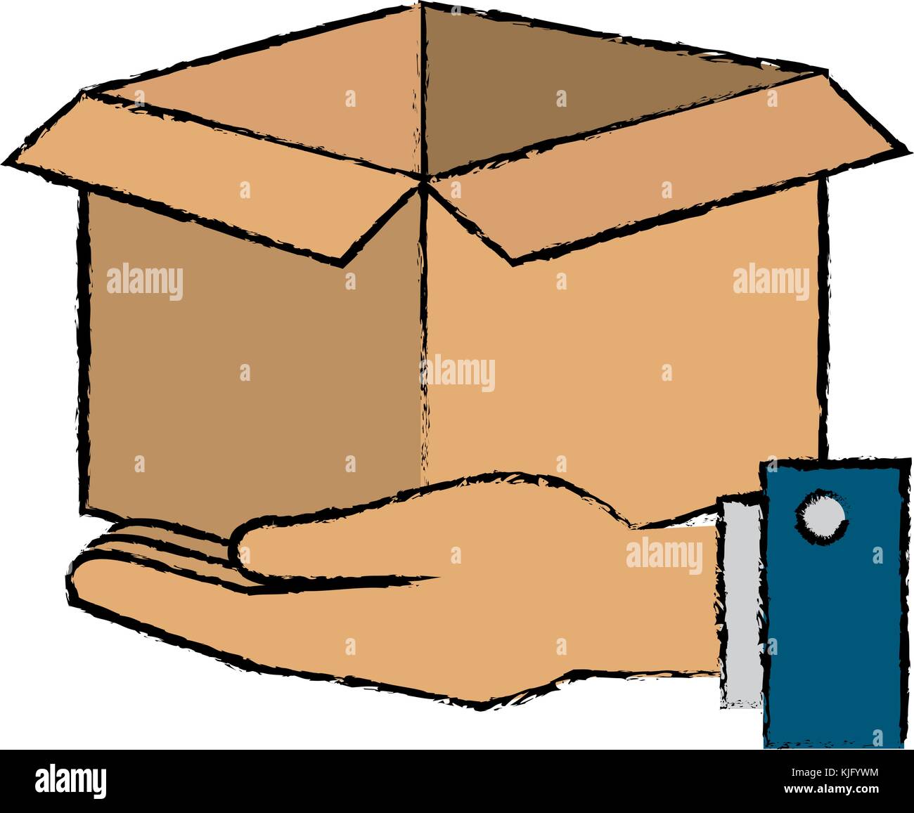 hands with carton box vector illustration design Stock Vector Image ...